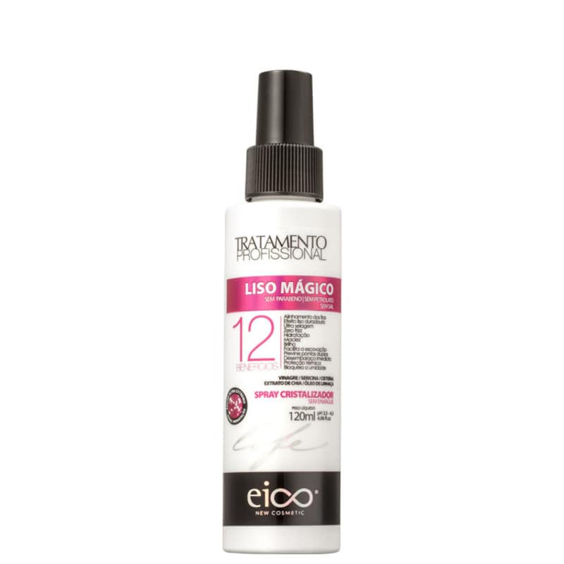 Leave-In Spray Liso Mágico Cristalizador Eico Life 120ml | Shopee Brasil