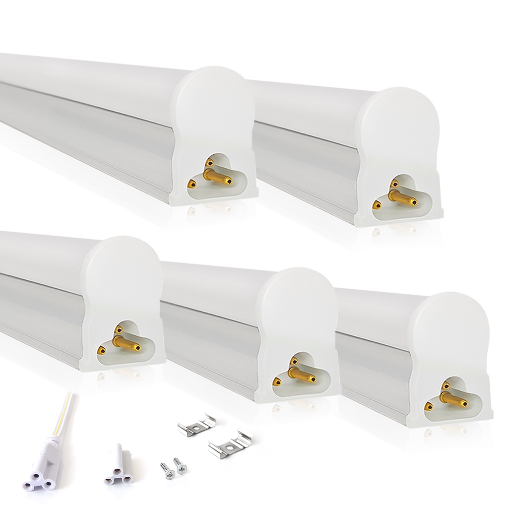 Kit 5 T5 90cm 14w Led Tubular Com Calha Acoplada Completa | Shopee Brasil
