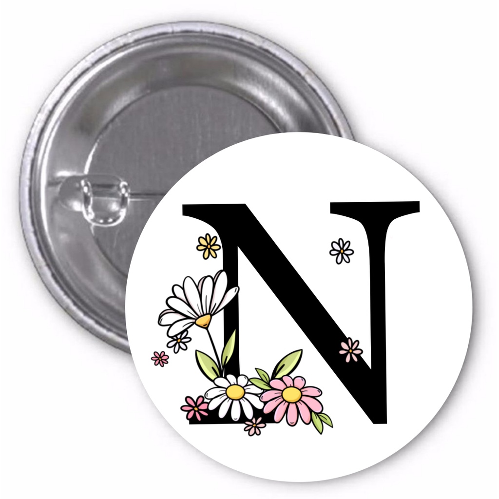 Botton alfabeto letras florida nome boton buton butons button broche ...
