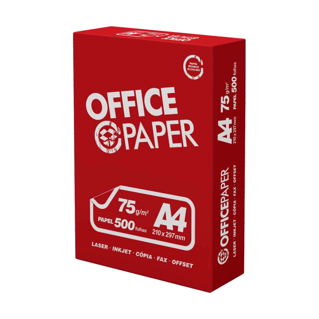 Papel Sulfite A4 75g - OfficePaper com 500 folhas | Shopee Brasil