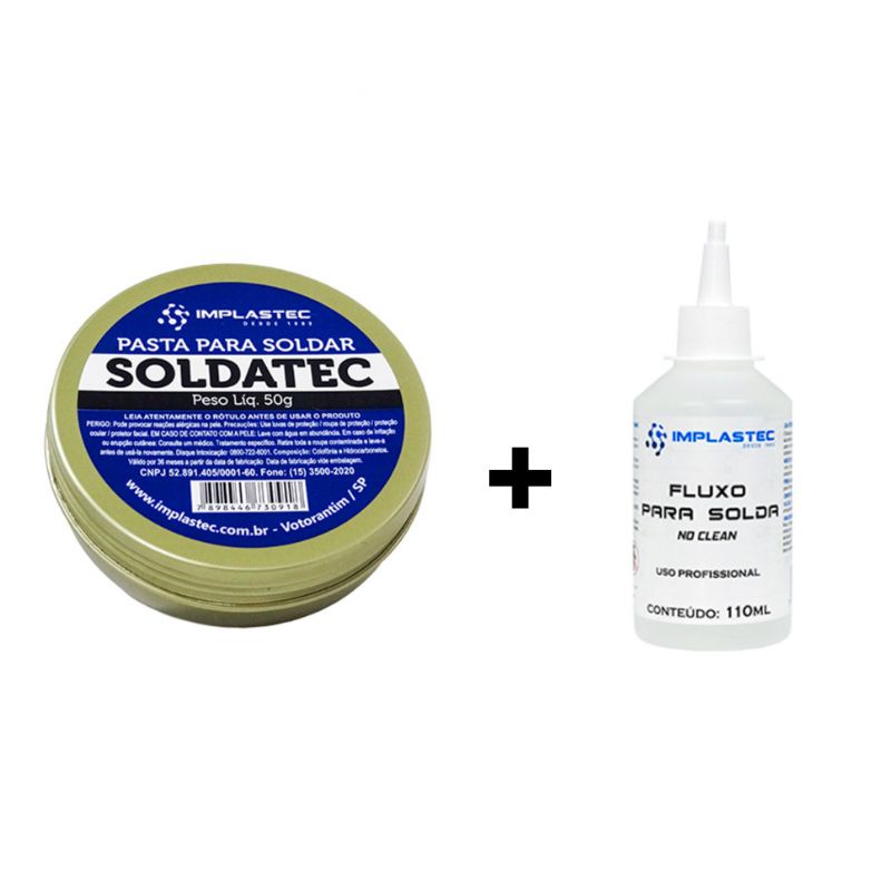 KIT Fluxo de Solda Liquido No Clean 110ml + Pasta De Solda Soldatec 50g ...