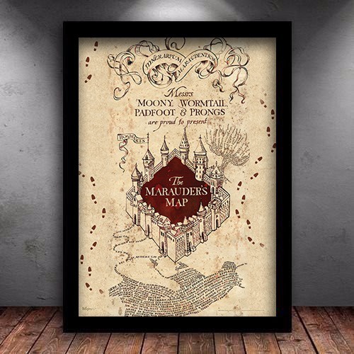 Placa Quadro Decorativo 20x29 Mapa do Maroto Harry Potter | Shopee Brasil