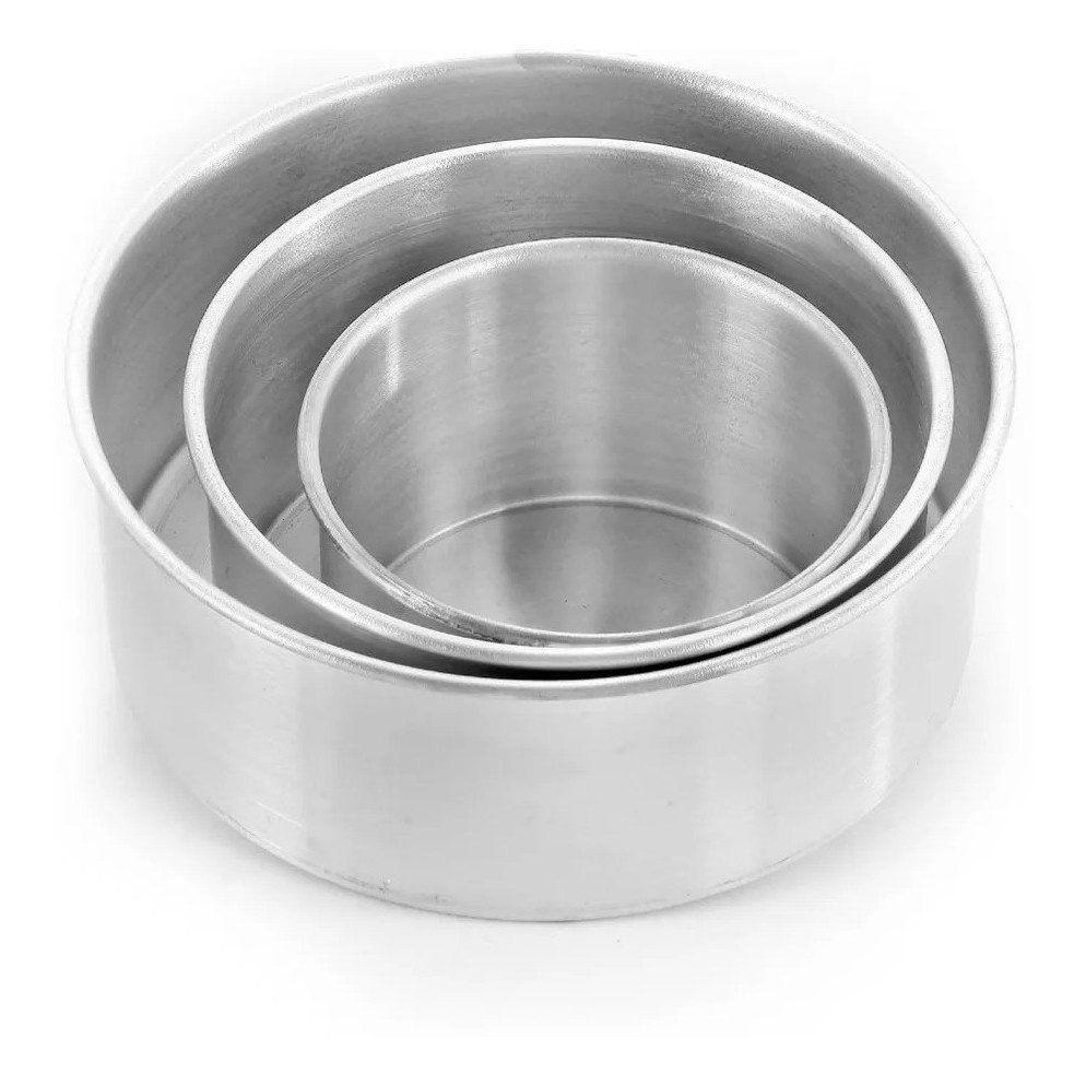 Formas Redonda Borda Alta 3 Peças 15/20/25 10cm altura | Shopee Brasil