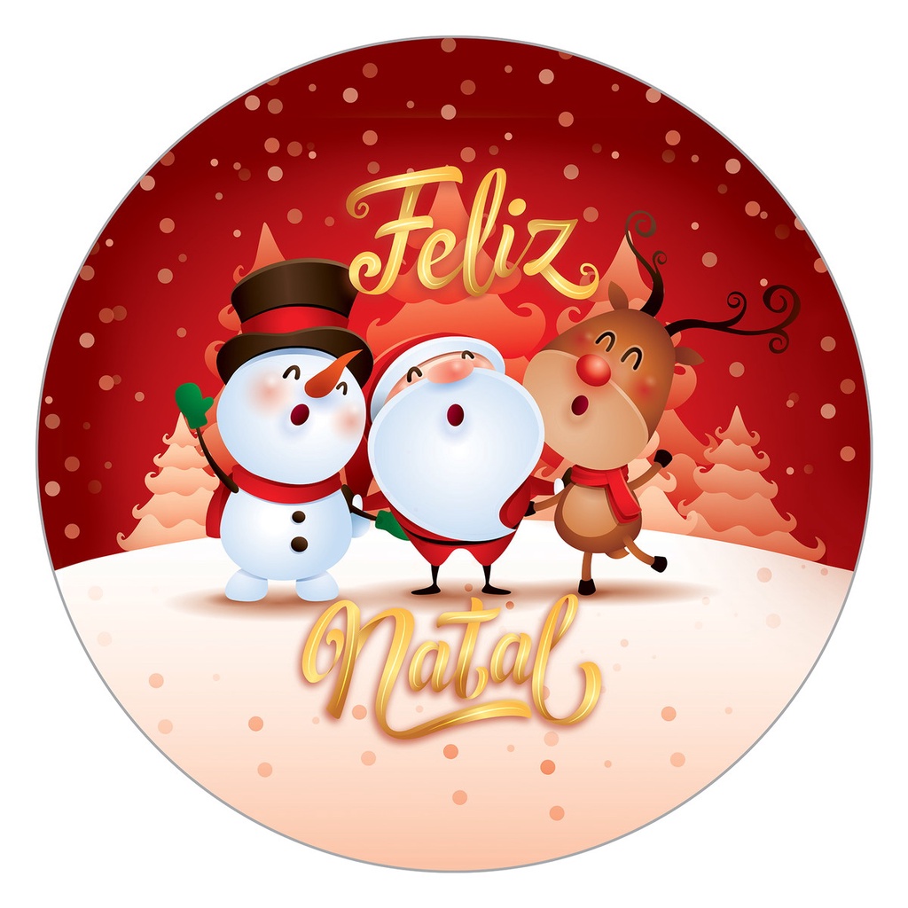 painel em lona redondo feliz natal papai noel natalino decoração (1 ...