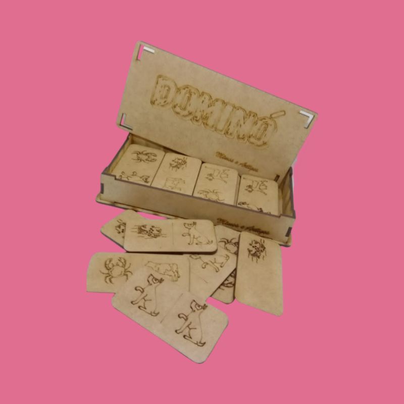 Jogo Dominó com animais em MDF | Shopee Brasil