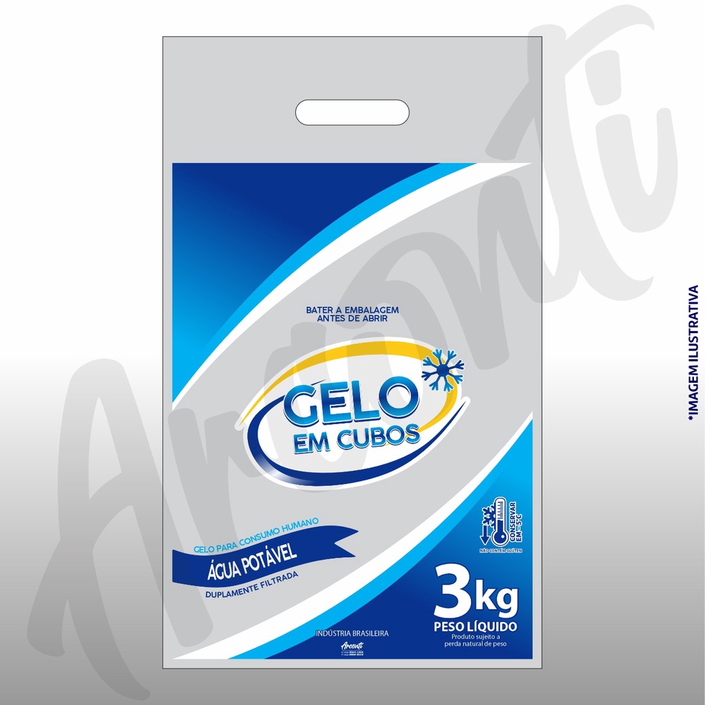 Saco Plástico gelo 30x50x14 micras com alça 3kg com1000 unid | Shopee ...