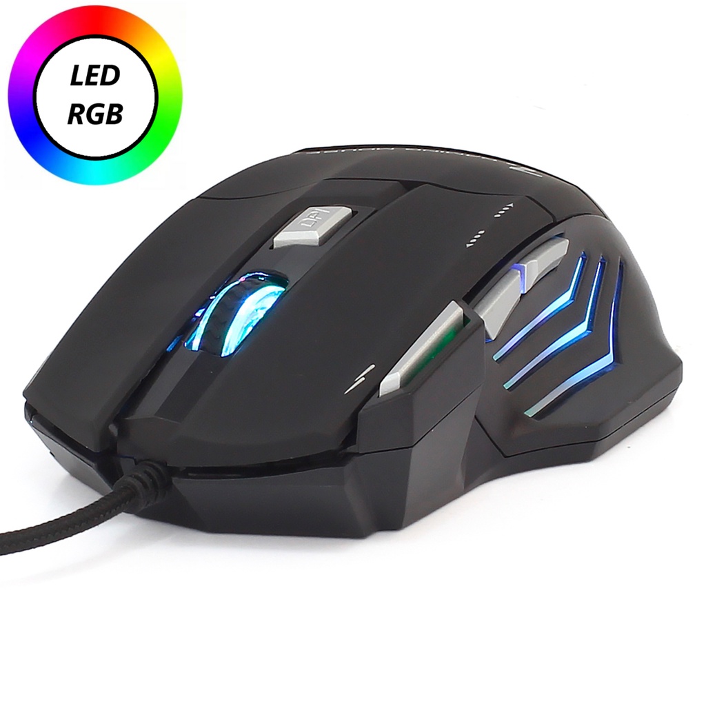 Mouse Para Jogo Knup Kp V4 Gamer Usb Com Fio Led Rgb 7 Cores Ajuste Dpi | Shopee Brasil