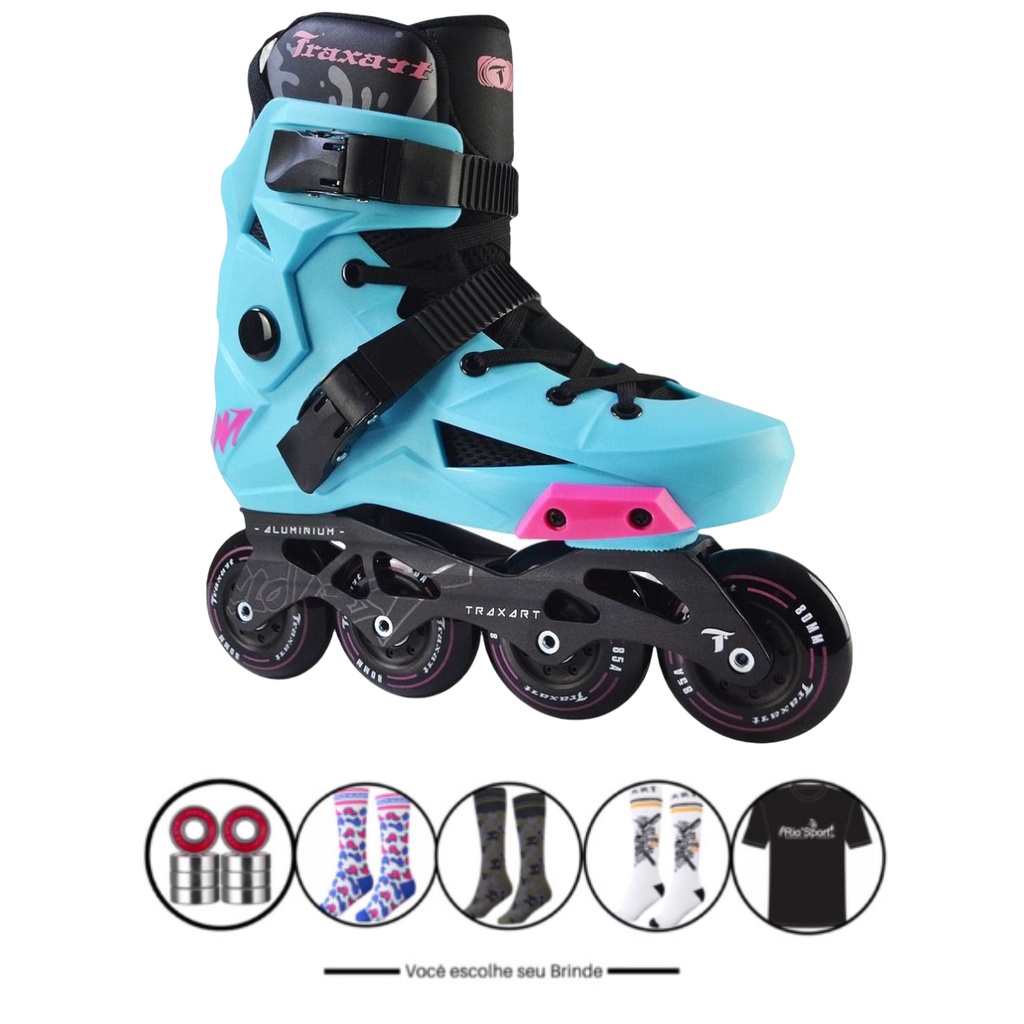 Patins Inline Urban/freestyle Traxart Revolt Azul Abec 9 | Shopee Brasil