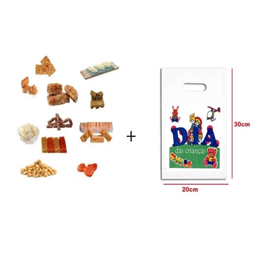 Kit Doce Dia Das Crianca p/ 50 pessoas 8 tipos Doces + sacos | Shopee ...