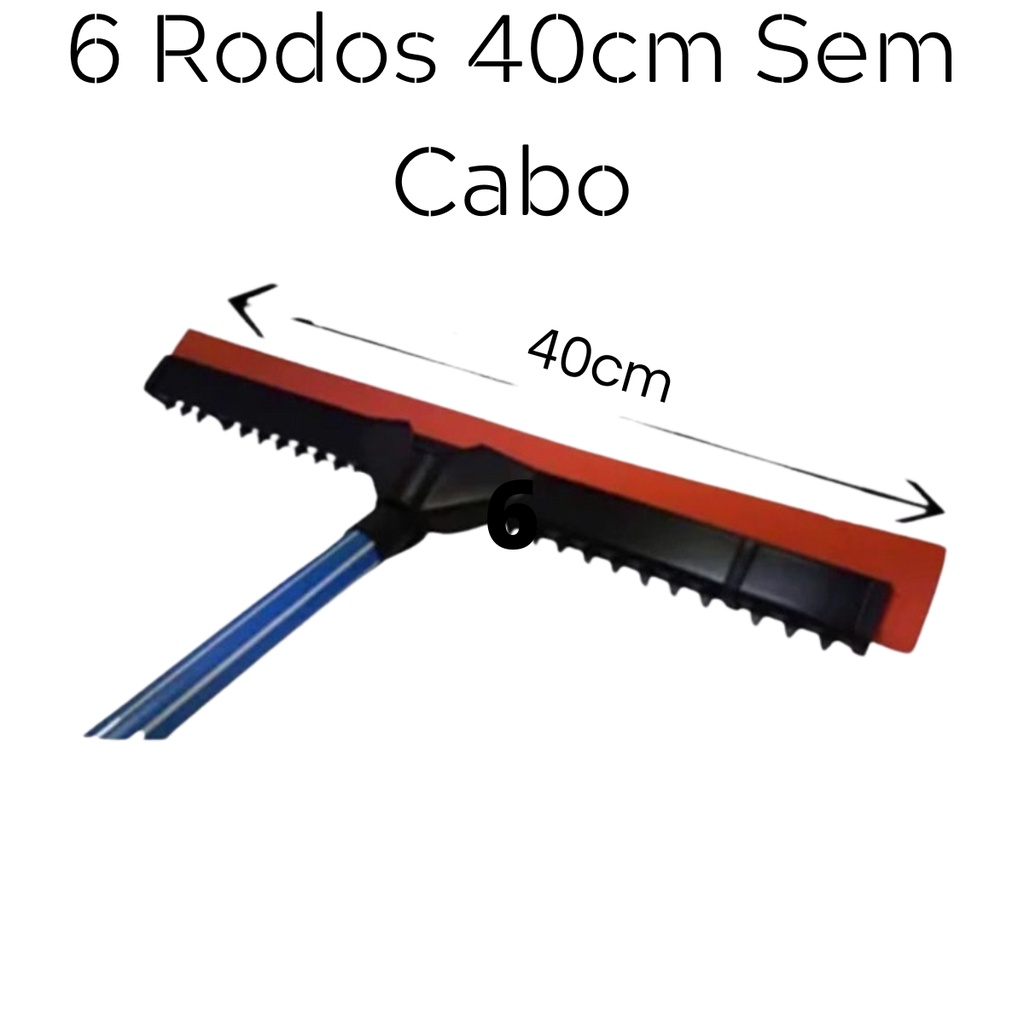 Kit 6 Rodos 40cm Plastico Borracha Puxa e Seca Sem Cabo | Shopee Brasil