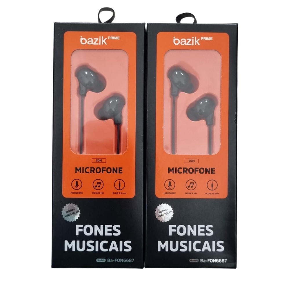 Fone De Ouvido Estereo Com Microfone Basike Original BA-FON6687 ...
