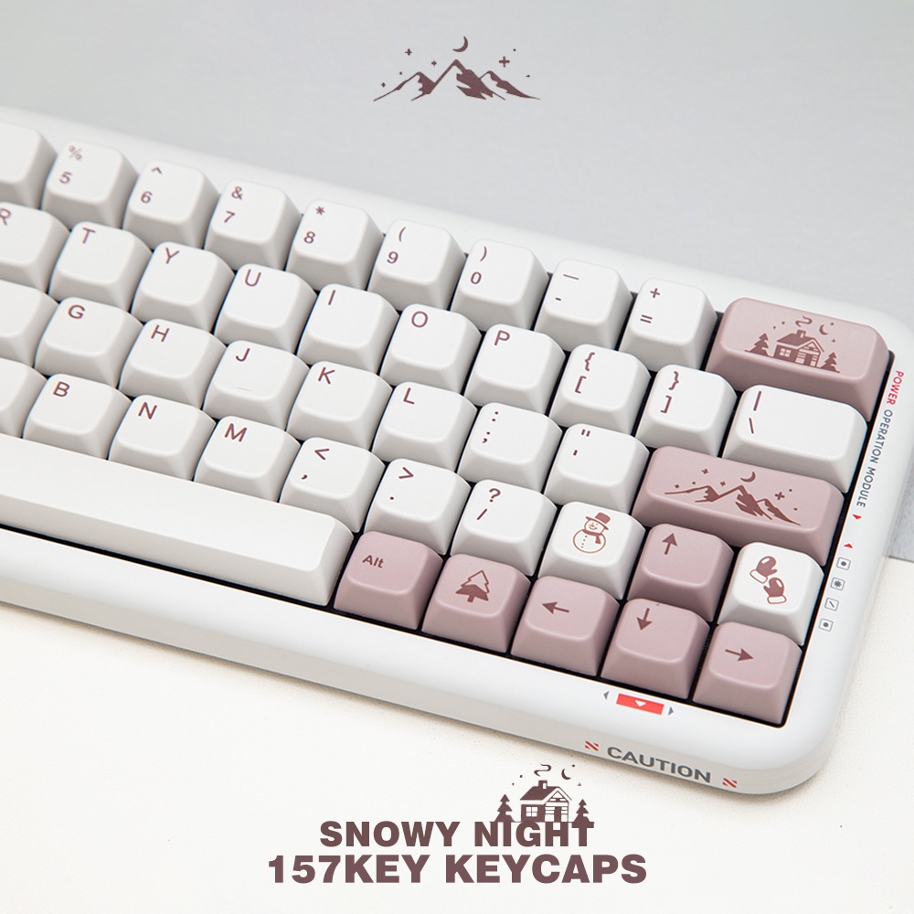 Perfil MDA Snowy Night Keycaps 157keys PBT Chaves Gateron Cherry MX ...