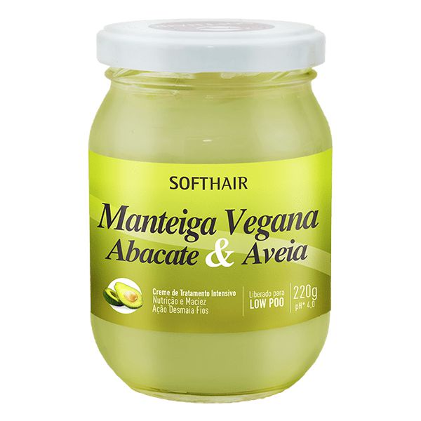 Softhair Manteiga Vegana Abacate E Aveia Creme De Tratamento Intensivo 220g | Shopee Brasil
