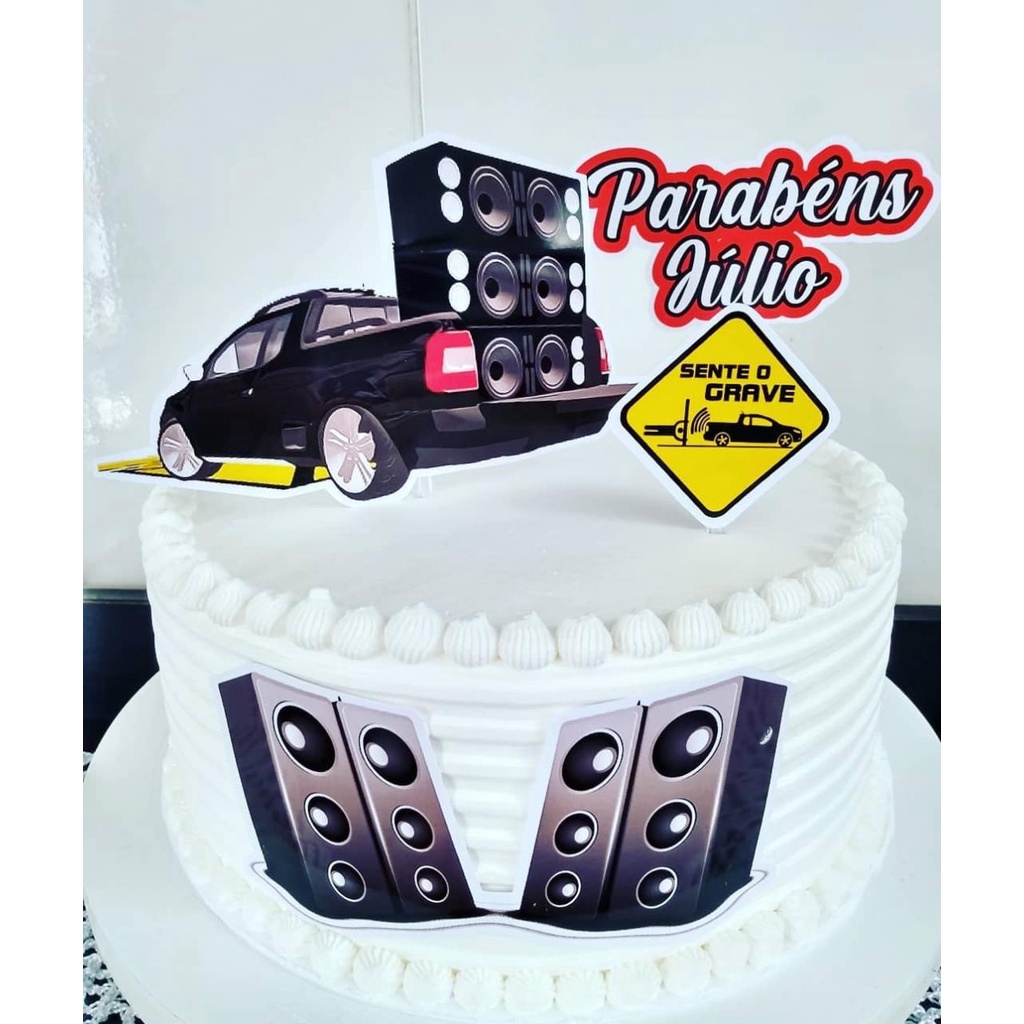 Topo de Bolo Sente o Grave Carro Rebaixado Personalizado | Shopee Brasil