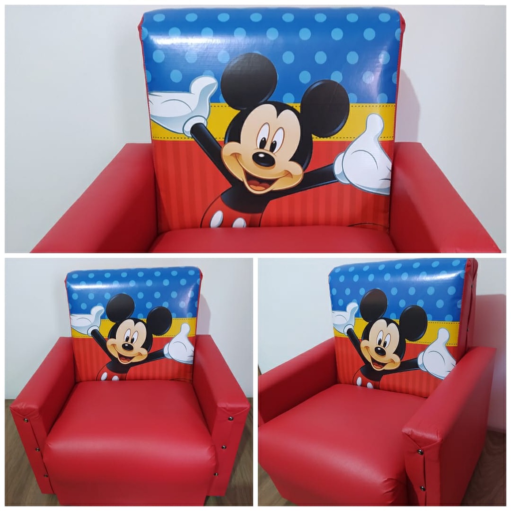 Mini Puff Sofa Kids Infantil Poltrona Sofazinho - Mickey | Shopee Brasil