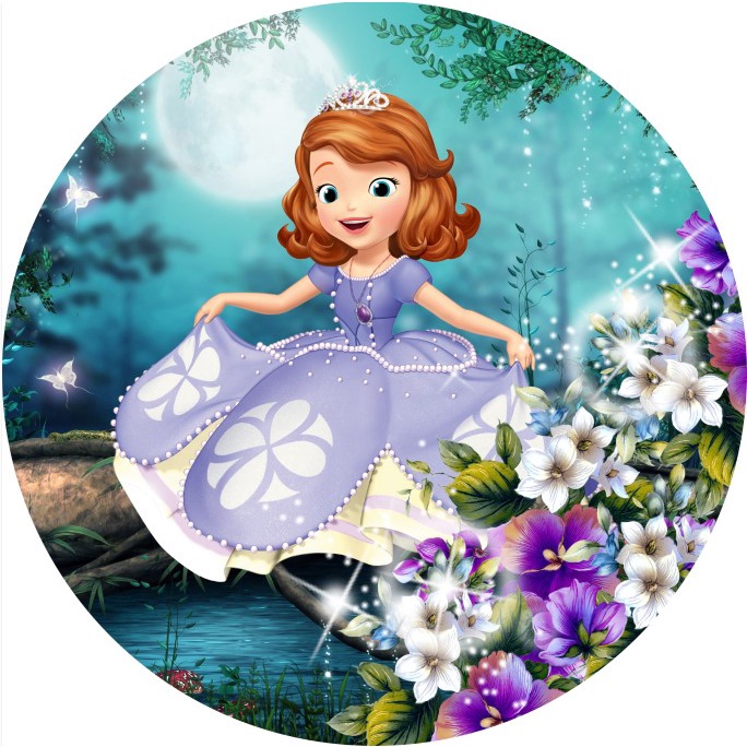 Painel em MDF 50x50 Redondo Personalizado: Festas , Aniversários 50x50 Princesa Sofia | Shopee ...