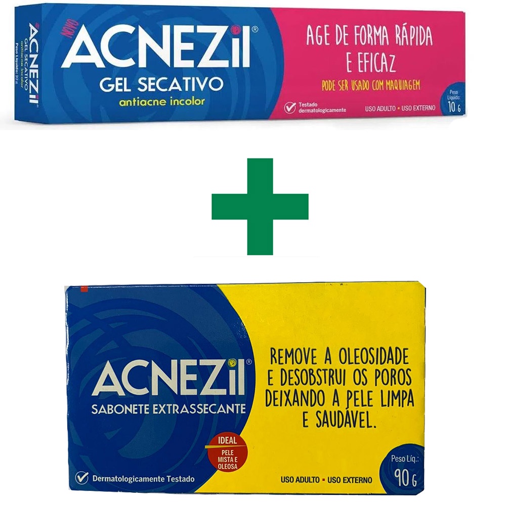 Kit Anti Acne Tratamento Completo Para Acne Pomada Gel Secativo Antiacne Acnezil 10g + Sabonete ...