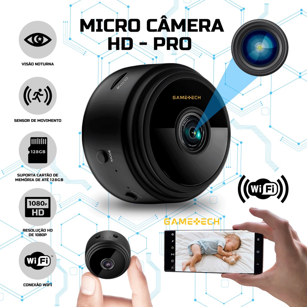 Mini Câmera Secreta Colar 1080p Espiã Com Aúdio - Corre Que Ta Baratinho