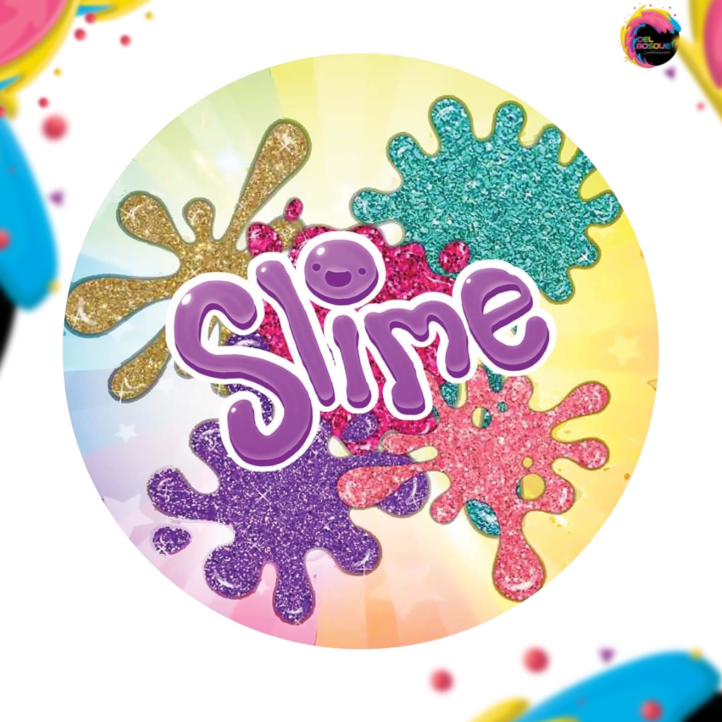 Painel Redondo Sublimado em Tecido Tema Slime | Shopee Brasil