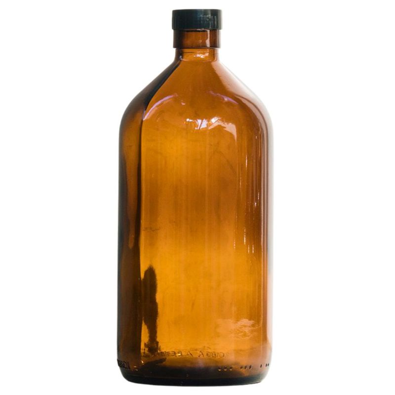 Garrafa growler vidro ambar 1litro c/tampa e batoque | Shopee Brasil