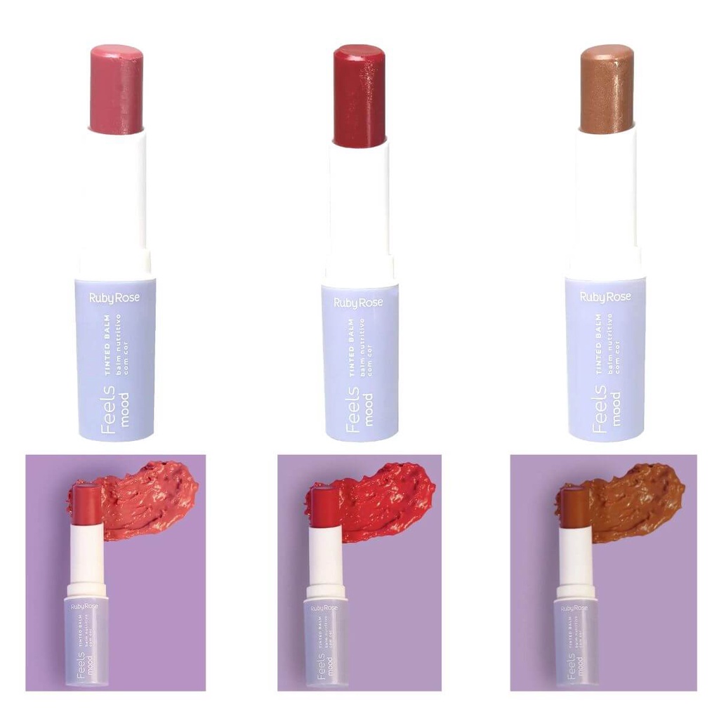 Tinted Balm Ruby Rose Nutrivo Hidratante Labial com Cor Feels Mood ...