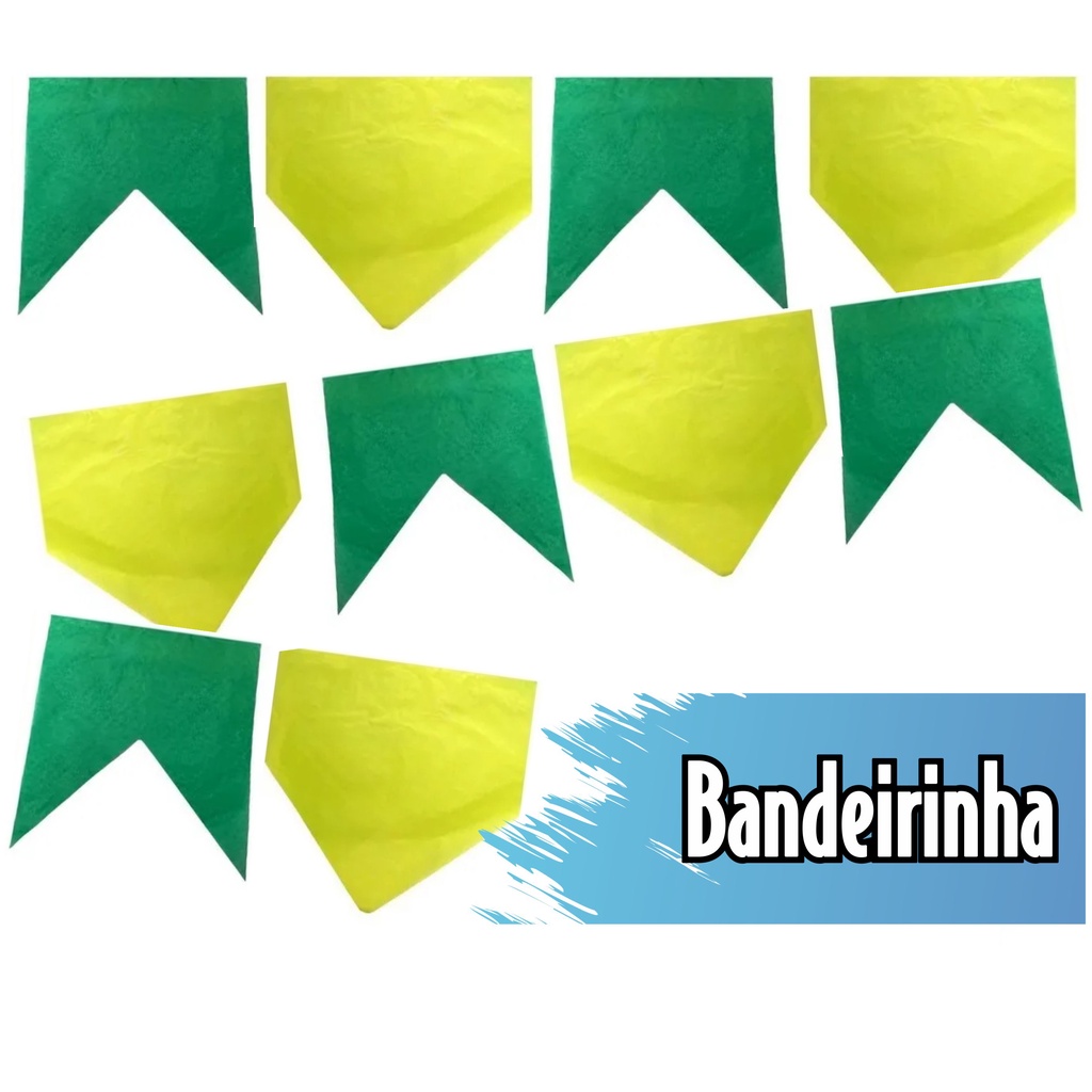 Bandeirinha Brasil Festa Copa Faixa Verde E Amarelo Varal | Shopee Brasil