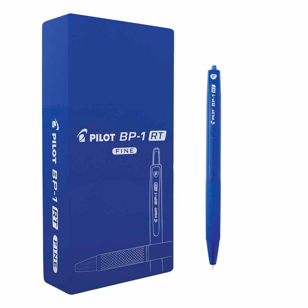 Caixa Caneta Esferográfica BP-1RT-M-L 1.0 mm Azul | 12UN | Pilot | Shopee Brasil