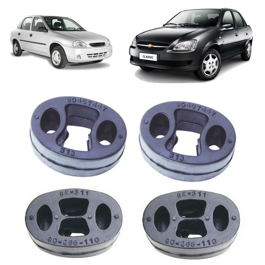 Kit 4 Coxim Suporte do Escapamento Silencioso Gm Corsa Celta Prisma ...