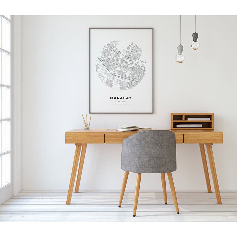 Quadro Mapa Maracay Venezuela Cidades Países Decor Sala Escritório ...