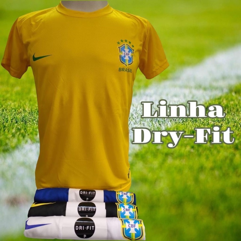 Camisa do Dry-fit do Brasil básica premium | Shopee Brasil