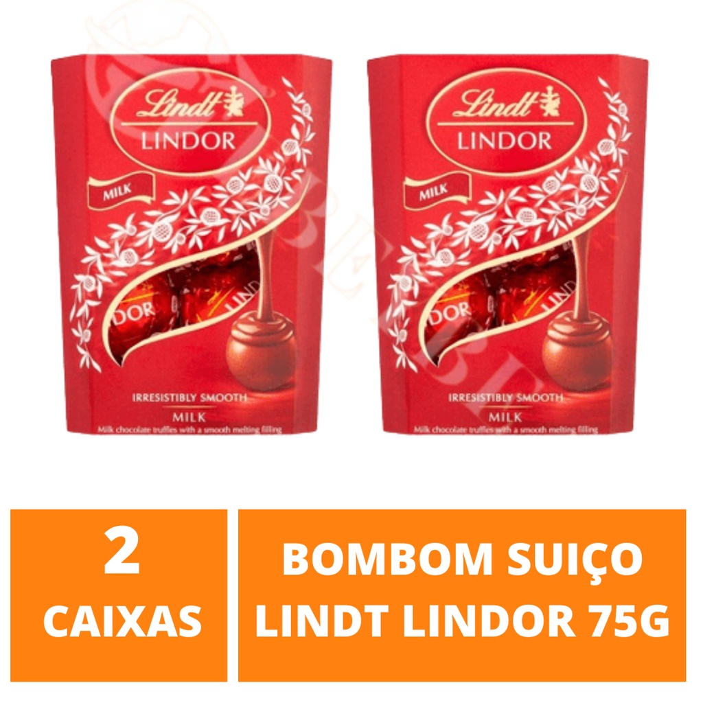 2 Caixas Bombom Suiço Lindt Lindor 75g - Importado da Suiça | Shopee Brasil