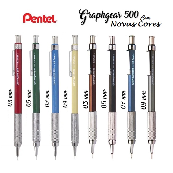 Lapiseira Profissional Pentel Graphgear 500 Todas as cores | Shopee Brasil