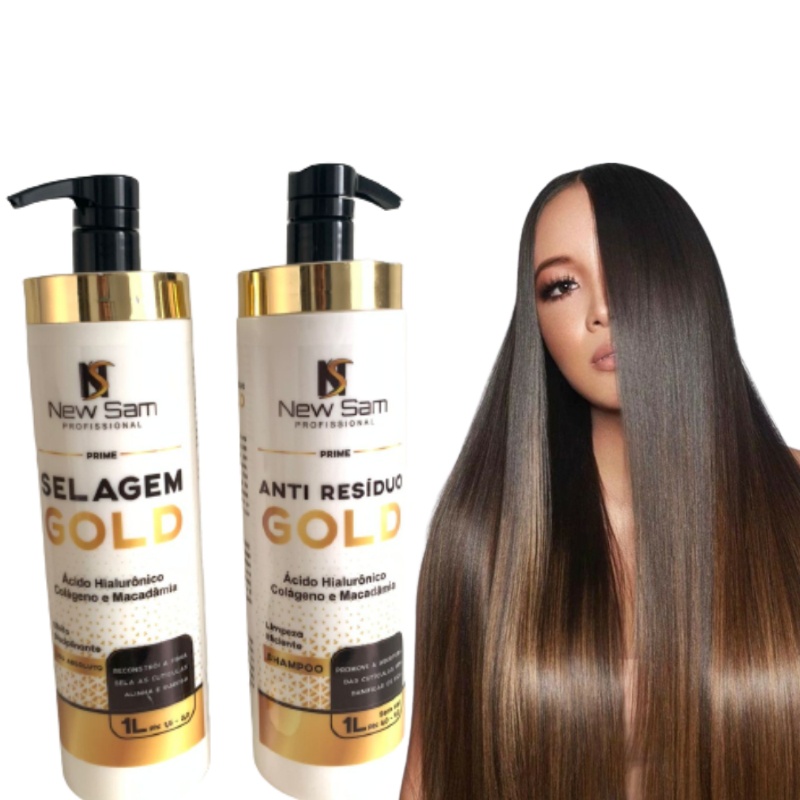 Kit Selagem Gold Profissional Sem Formol 1kg cada liso platinado ...