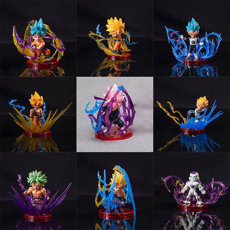 9 Dragon Ball Hand-made Models Cartoon Monkey King Vegeta Broly Grudge ...