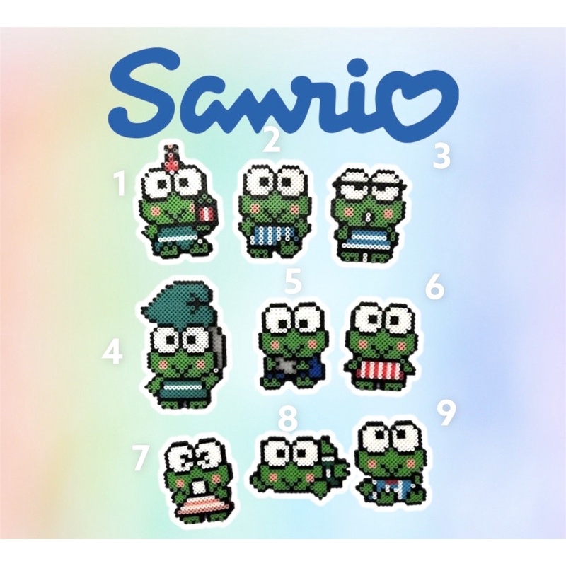 Chaveiro / Imã Keroppi Sanrio perler beads hama beads pixel art kawaii ...
