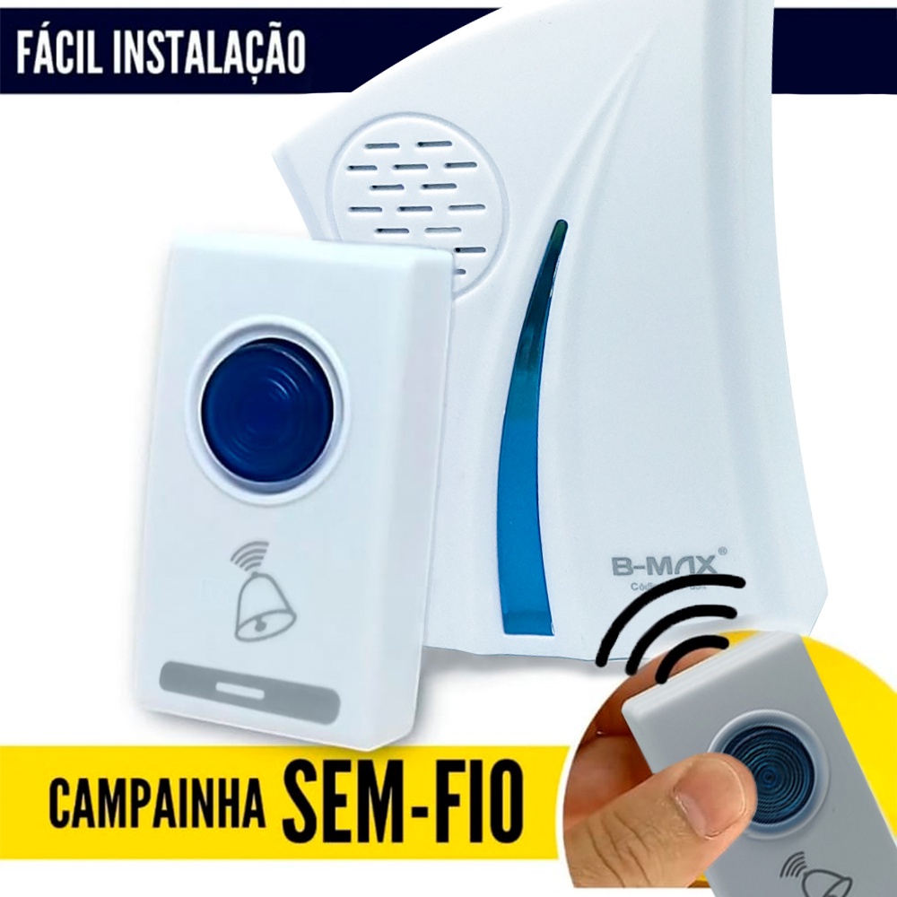 Campainha Residencial Wireless Sem Fio Resistente Agua Wifi | Shopee Brasil