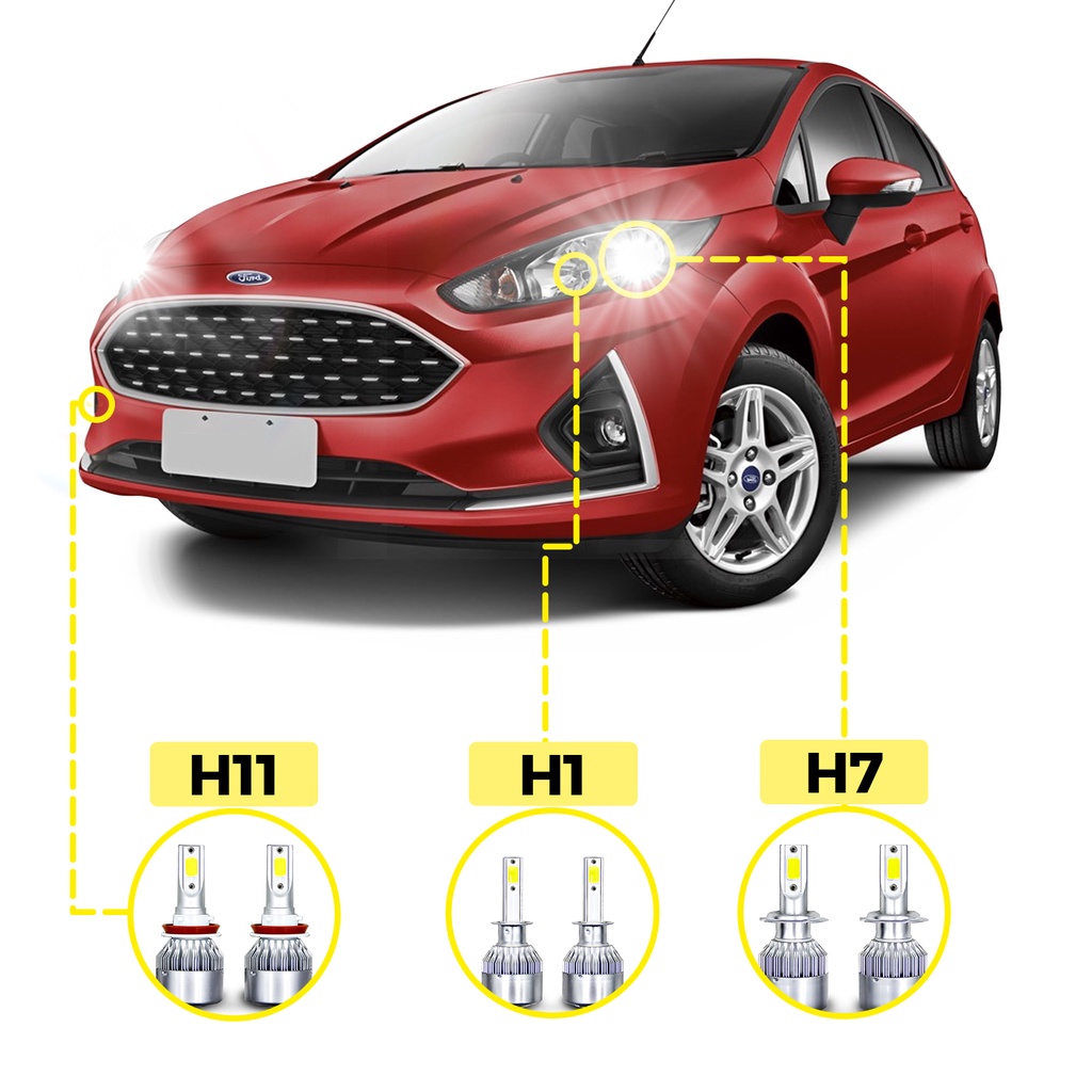Kit Ultra LED Ford Fiesta 2015/2019 20000 Lúmens 6500K | Shopee Brasil