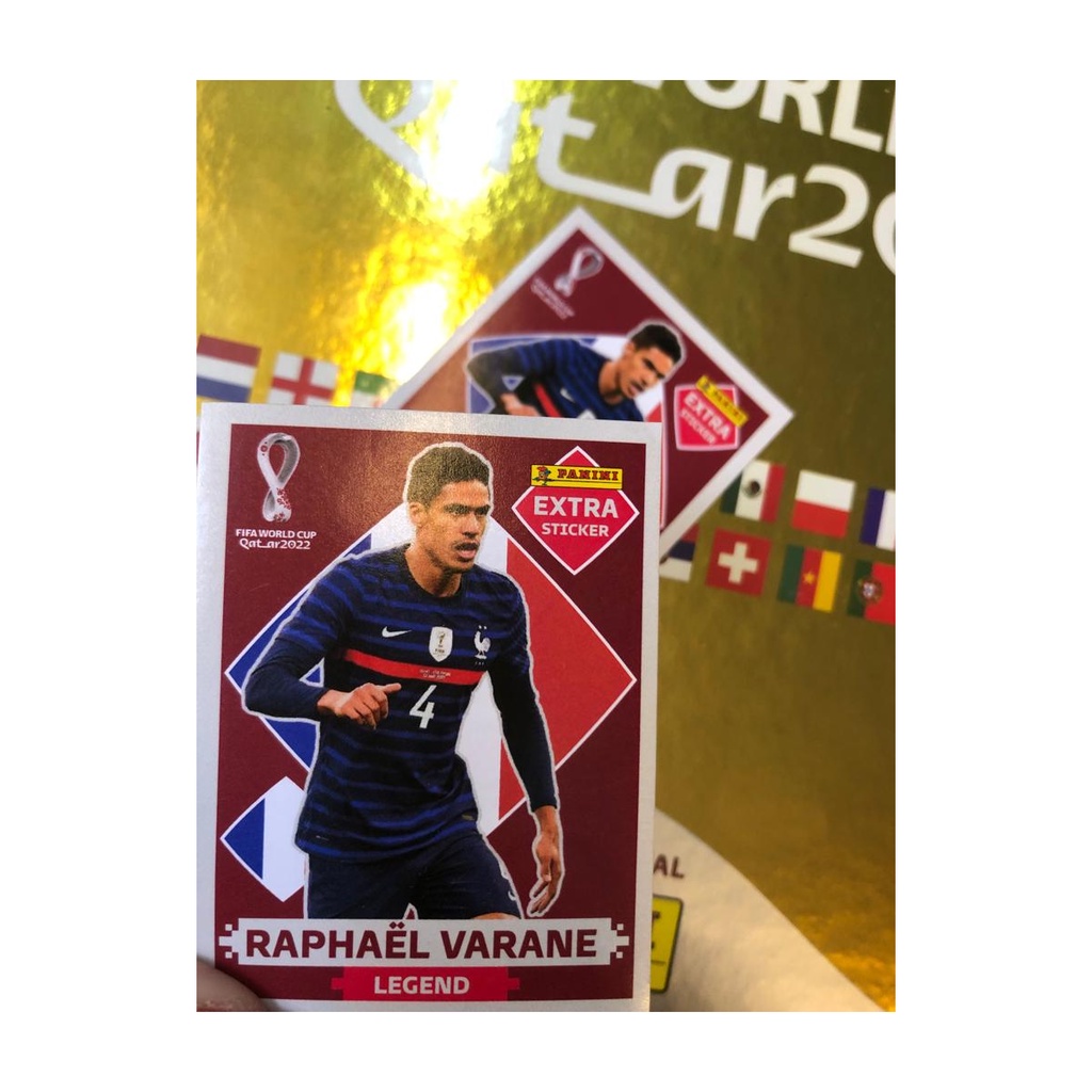 PANINI FIGURINHA FIFA WORLD CUP QATAR 2022 RAPHAEL VARANE LEGEND BORD | Shopee Brasil