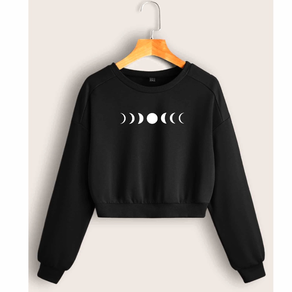 Blusa Cropped Feminino Moletom Premium Fases da lua | Shopee Brasil