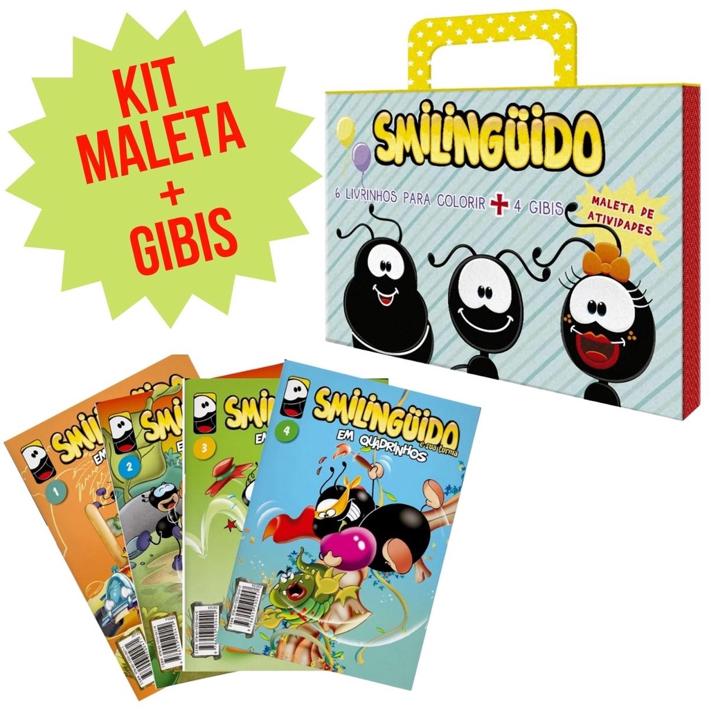Kit Smilinguido e Sua turma: 1 Maleta Com 6 Livros e 4 Gibis de 5 a 8 ...