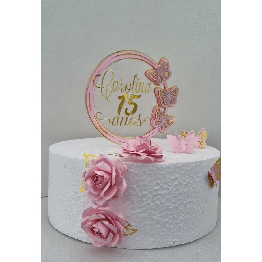Topo Topper De Bolo 15 Anos Personalizado | Shopee Brasil