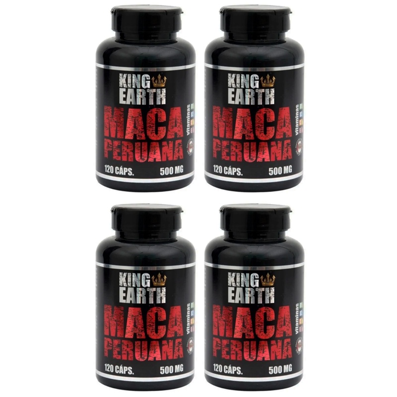 Kit 4 Maca Peruana 500mg 120 Cápsulas - King Earth | Shopee Brasil