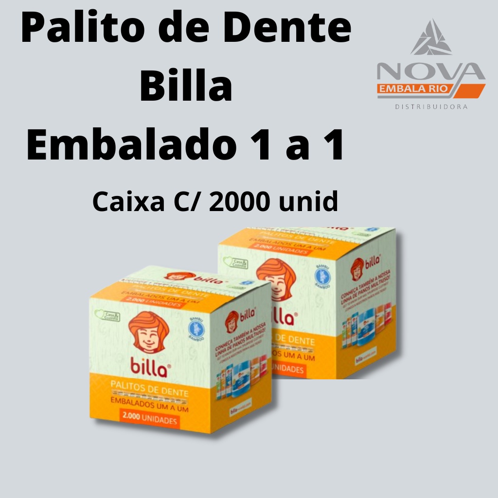 Palito de Dente Bambu Embalado 1 a 1 Billa ( Caixa C/ 2000 unidades ... Palito de Dente Bambu Embalado 1 a 1 Billa ( Caixa C/ 2000 unidades ...