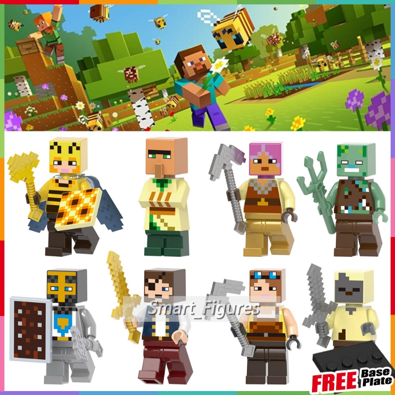 Minecraft Minifigures Honey Picker Villager Caçador De Mel Ferreiros ...