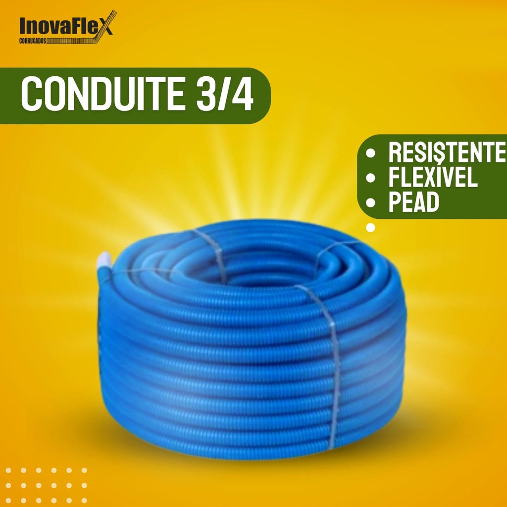 Conduíte Eletroduto Corrugado Reforçado Parede 3/4 50 Metros | Shopee ...