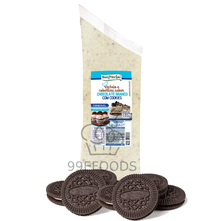 Recheio e Cobertura Bom Principio Sabor Chocolate Branco com Cookies 1 ...