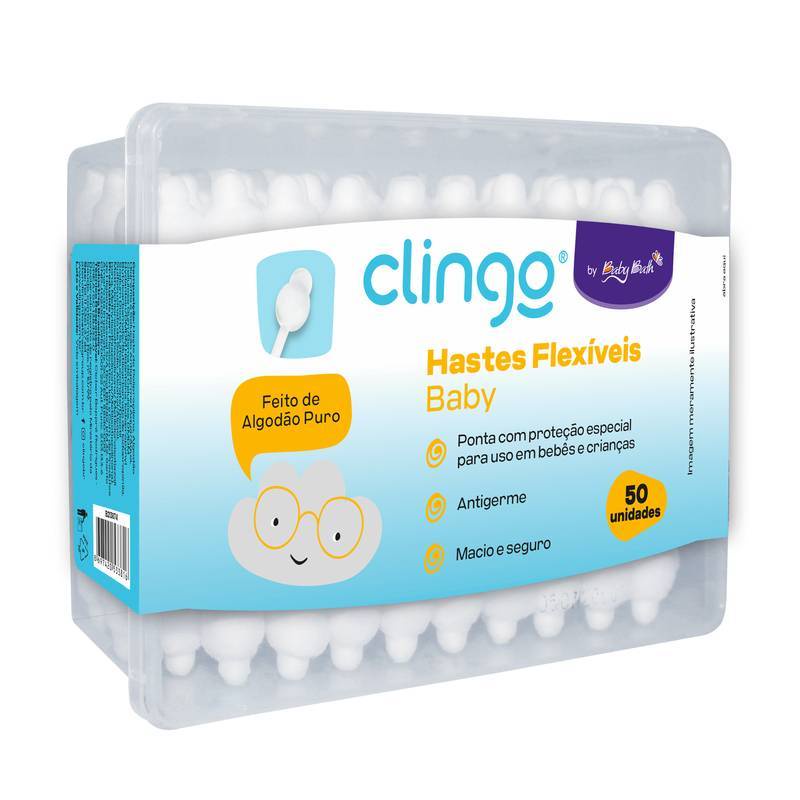 Cotonetes Hastes Flexíveis Com 50 Unidades Para Bebê Clingo | Shopee Brasil