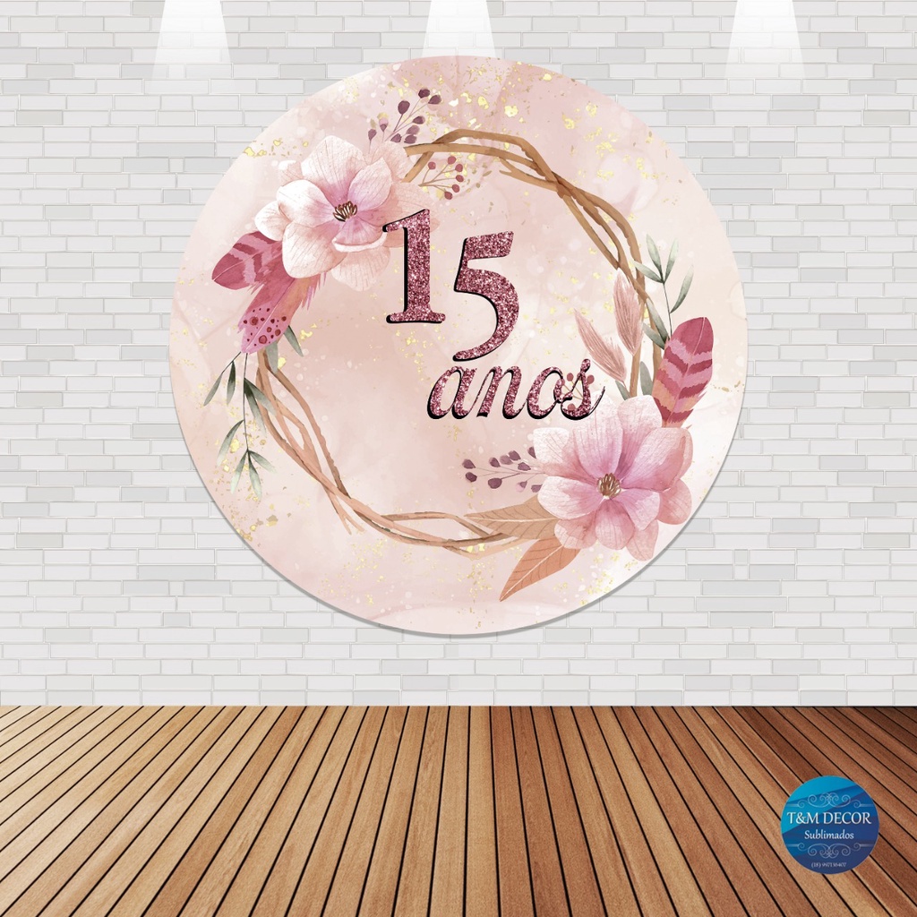 Painel de festa em tecido sublimado 1,50m meus 15 anos 1 | Shopee Brasil