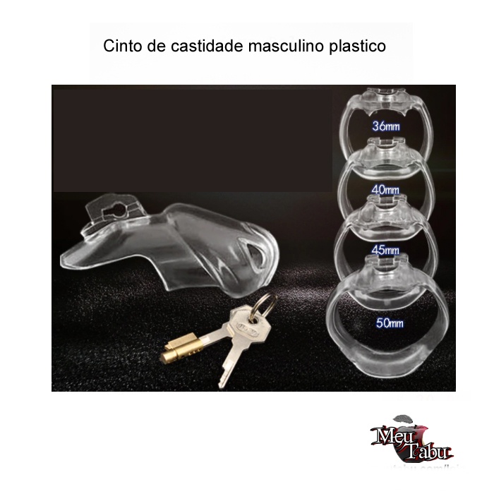 Cinto de castidade masculino Holytrainer2 plastico transparente com 4 ...