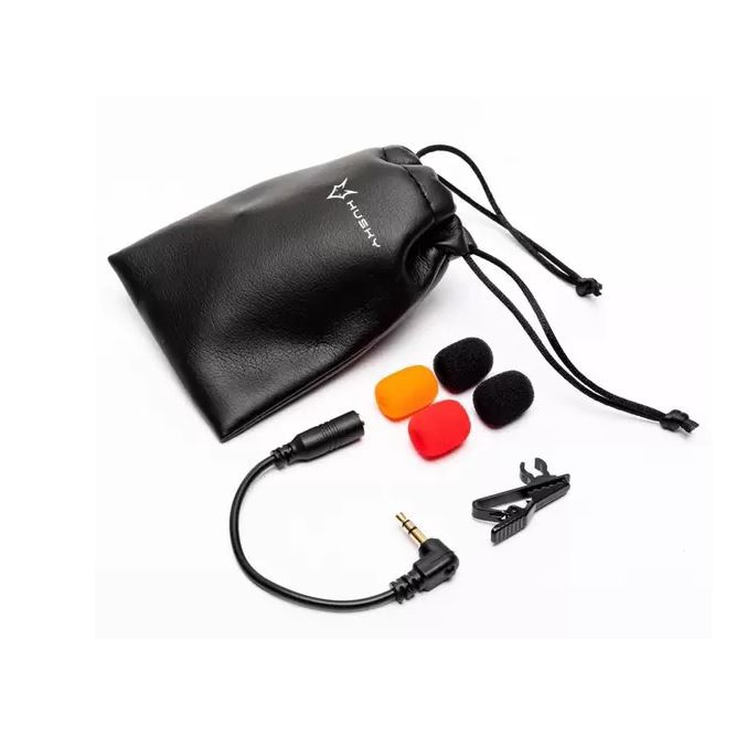 Microfone Lapela Preta Husky com fio ideal para gravações externas ...